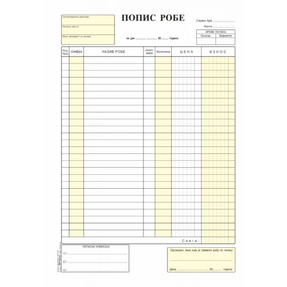 Popis robe A4 NCR - Venivo